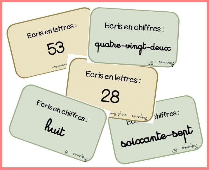 Dictée de nombres : chiffres/lettres – Nombres (ce1) – Les petits ...